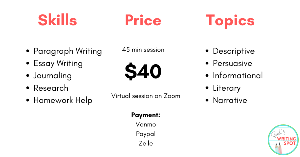 Tutoring - Sarah's Writing Spot